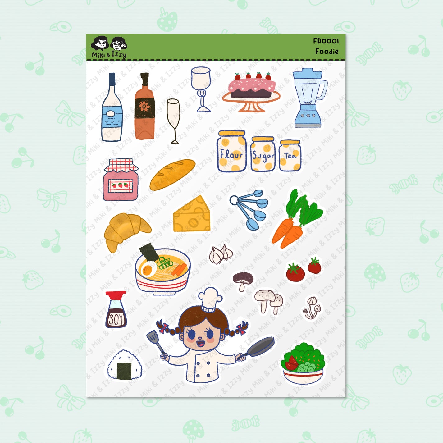 Foodie Sticker Sheet – Miki and Izzy